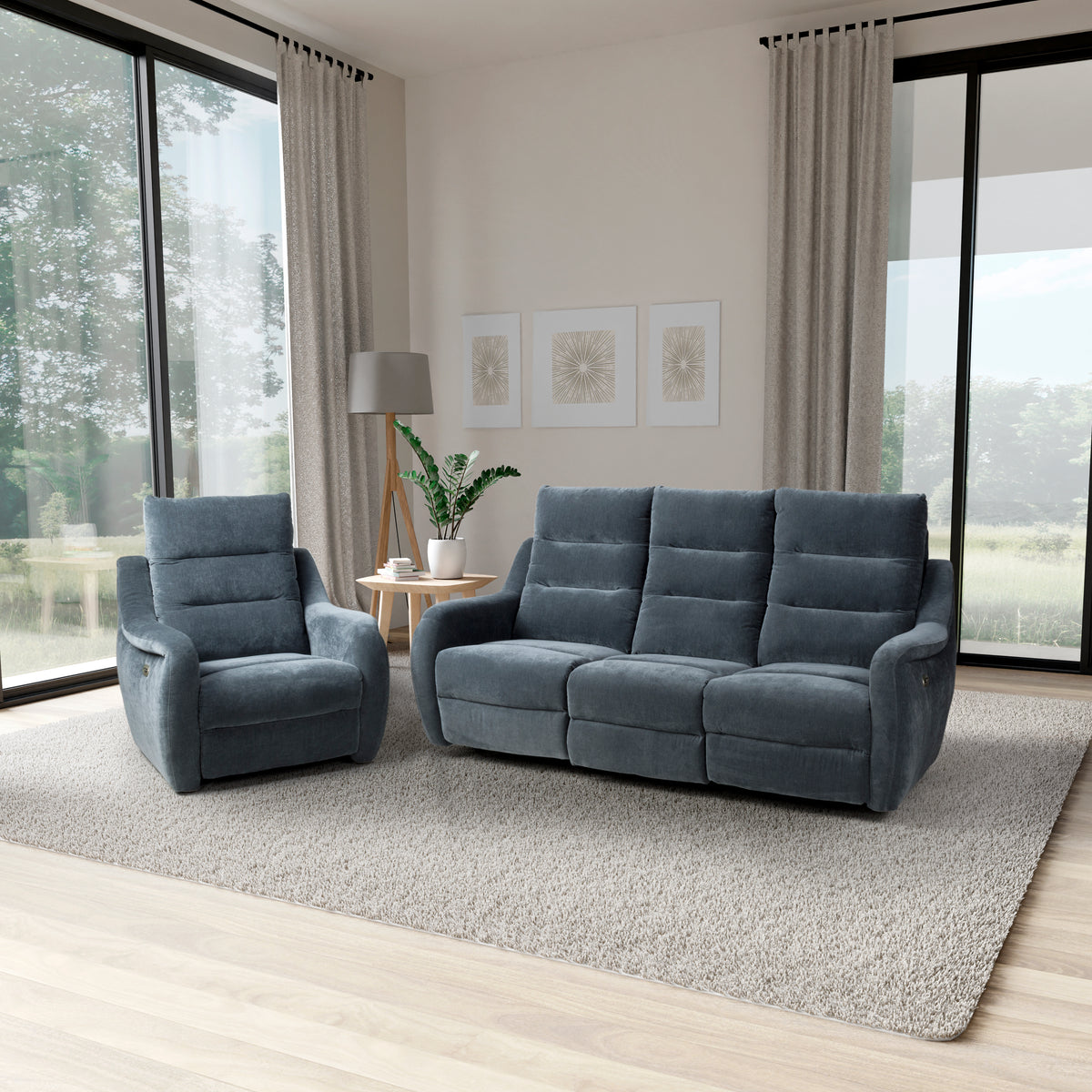 Apollo 3 Seater Power Recliner - Dusk – Marcus Anthony Furnishings